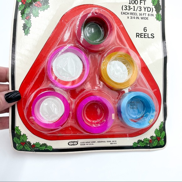 Vintage | Holiday | Vintage Christmas Cleo Sheen Ribbon Gift Wrap Mcm ...